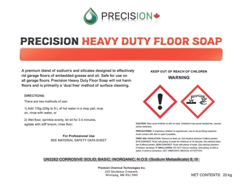 Precision Heavy Duty Floor Soap (20kg) – Precision Chemical Technologies